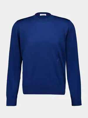 FERRAGAMO Wool Crew Neck Sweater - Blue