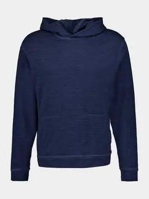 120% Lino Long-sleeve Hooded Sweatshirt - Blue