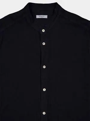 Boglioli Navy Garment-dyed Linen Shirt - Blue