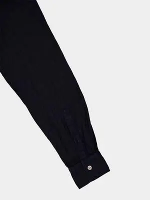Boglioli Navy Garment-dyed Linen Shirt - Blue