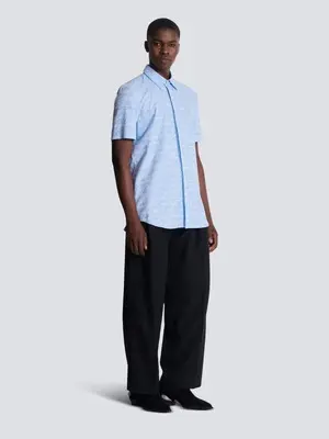 Balmain Jacquard Love Letter Print Shirt - Blue
