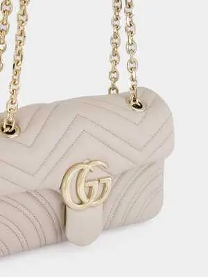 Gucci Light Gg Marmont Small Shoulder Bag - Grey