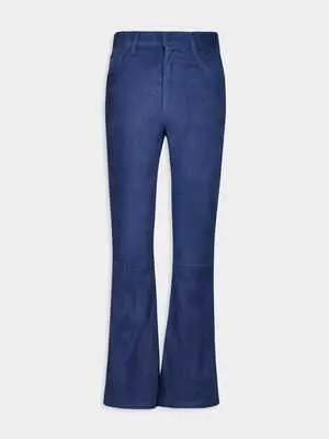 PAULA Zircon Estate Suede Flared Pants - Blue