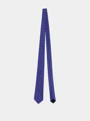 Gucci Horsebit Silk Jacquard Neck Tie - Blue