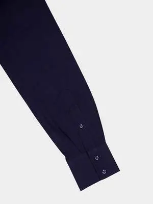 Brunello Cucinelli Navy Cotton Tailored Shirt - Blue
