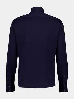 Brunello Cucinelli Navy Cotton Tailored Shirt - Blue