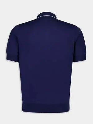 Brunello Cucinelli Deep Short-sleeve Polo Sweater