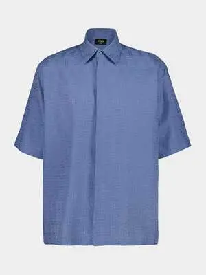 Fendi Light Ff Jacquard Linen Shirt - Blue