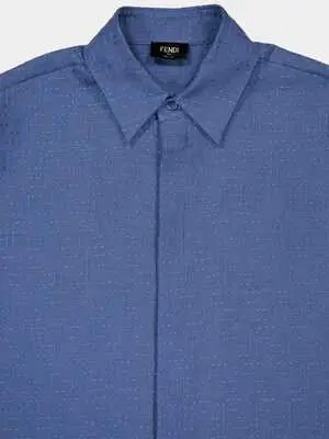 Fendi Light Ff Jacquard Linen Shirt - Blue