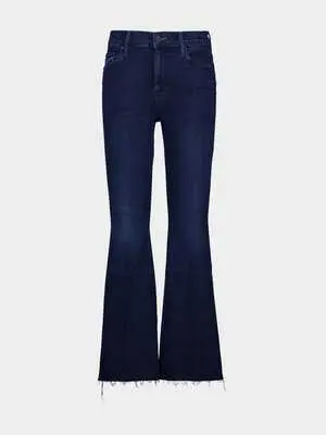 MOTHER The Lil Weekender Fray Petite Flare Jeans - Blue