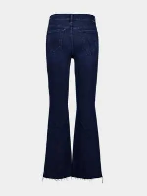 MOTHER The Lil Weekender Fray Petite Flare Jeans - Blue