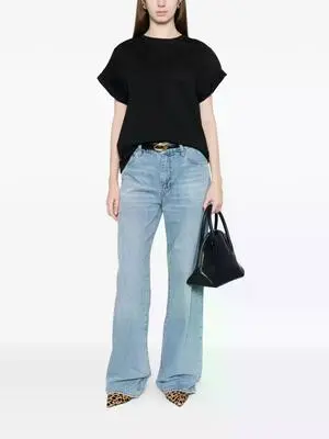 Victoria Beckham Cuffed T-shirt - Black