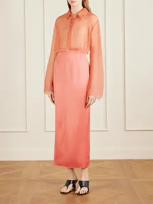 Khaite Fritz Cropped Layered Silk-organza Shirt