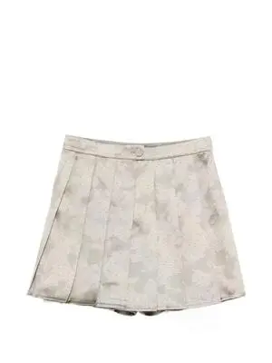 Emporio Armani Button Pleated Mini Skirt - Neutrals