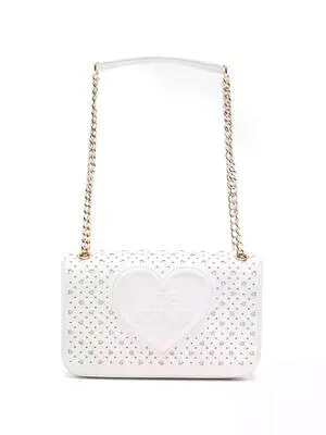Moschino Heart-perforated Cross Body Bag - White