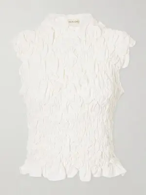 HEIRLOME Sloane Silk-crepe Top - Neutrals