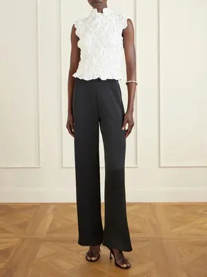 HEIRLOME Sloane Silk-crepe Top - Neutrals