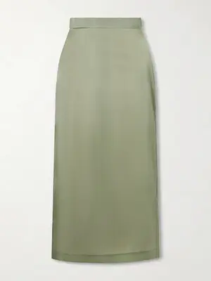 HEIRLOME Irene Silk-organza Maxi Skirt - Green