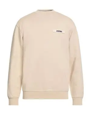 Jacquemus Cotton Crewneck Sweatshirt With Logo - Beige