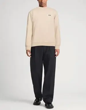 Jacquemus Cotton Crewneck Sweatshirt With Logo - Beige