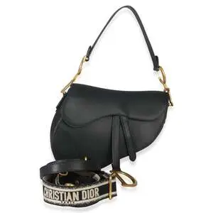 Dior Grained Calfskin Saddle Bag - Black