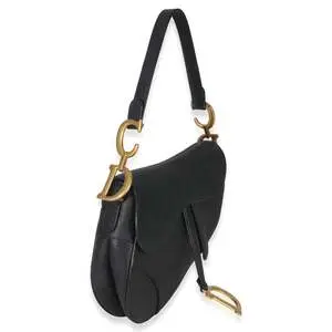 Dior Grained Calfskin Saddle Bag - Black