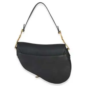 Dior Grained Calfskin Saddle Bag - Black
