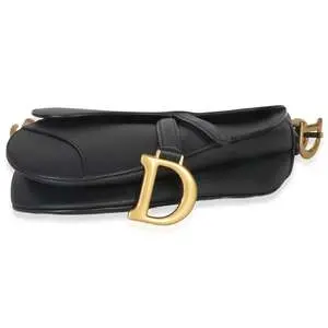 Dior Grained Calfskin Saddle Bag - Black