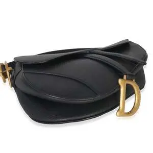 Dior Grained Calfskin Saddle Bag - Black