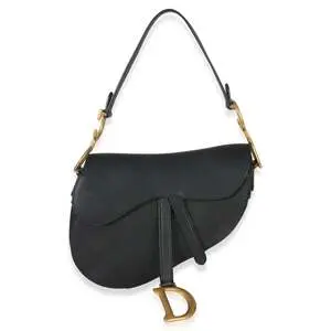 Dior Grained Calfskin Saddle Bag - Black