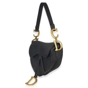 Dior Grained Calfskin Saddle Bag - Black