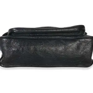Saint Laurent Crinkled Calfskin Matelasse Niki Chain Satchel - Black