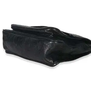 Saint Laurent Crinkled Calfskin Matelasse Niki Chain Satchel - Black