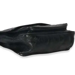 Saint Laurent Crinkled Calfskin Matelasse Niki Chain Satchel - Black