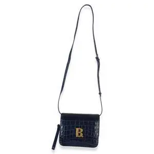 Balenciaga Croc Effect Shoulder Bag - Blue