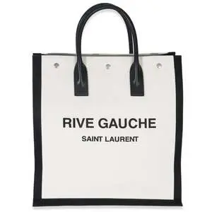 Saint Laurent Linen Rive Gauche Tote - Beige