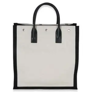 Saint Laurent Linen Rive Gauche Tote - Beige