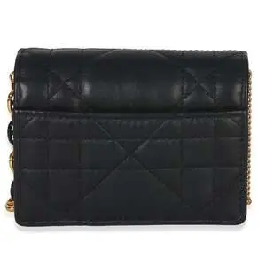 Dior Macrocannage Calfskin Micro Miss Caro Chain Bag - Black
