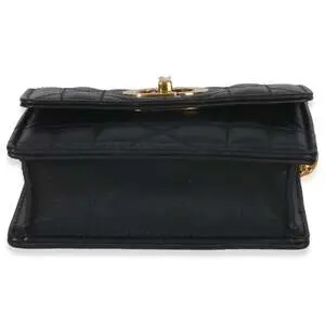 Dior Macrocannage Calfskin Micro Miss Caro Chain Bag - Black