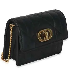 Dior Macrocannage Calfskin Micro Miss Caro Chain Bag - Black