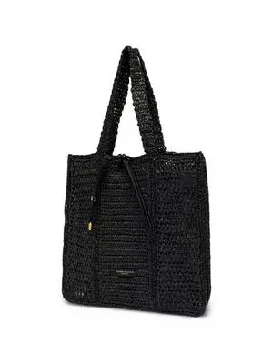 GIANNI CHIARINI Nefeli Crochet Drawstring Tote - Black