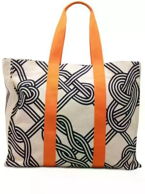 Hermès Toile Noeuds Marins Beach Tote Bag - Orange
