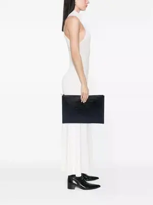 Saint Laurent 2017 Croc Embossed Leather Monogram Clutch Bag