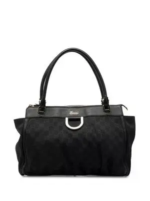 Gucci Gg Canvas Abbey D-ring Tote - Black