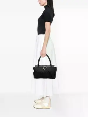 Gucci Gg Canvas Abbey D-ring Tote - Black