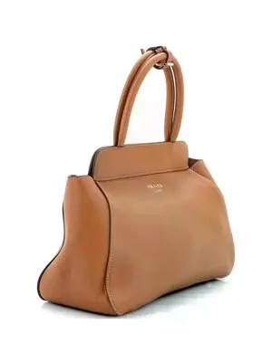 Prada Frame Soft Grain Leather Medium Tote Bag