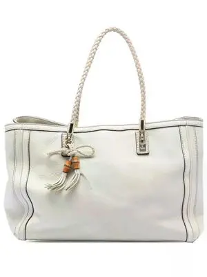 Gucci 2016-2026 Medium Leather Bella Tote Bag - White