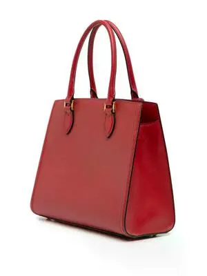 Prada Soft Calf Trimmed Saffiano Lux Satchel - Red