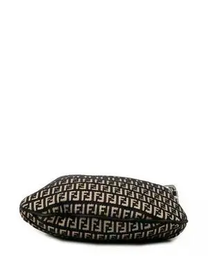 Fendi 2000-2010 Zucchino Canvas Oyster Shoulder Bag - Black