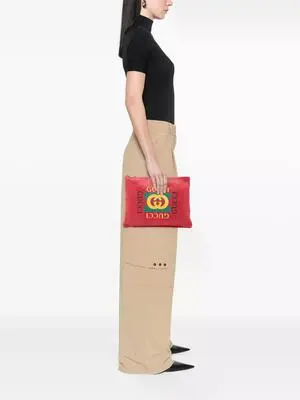 Gucci Medium Leather Logo Clutch Bag